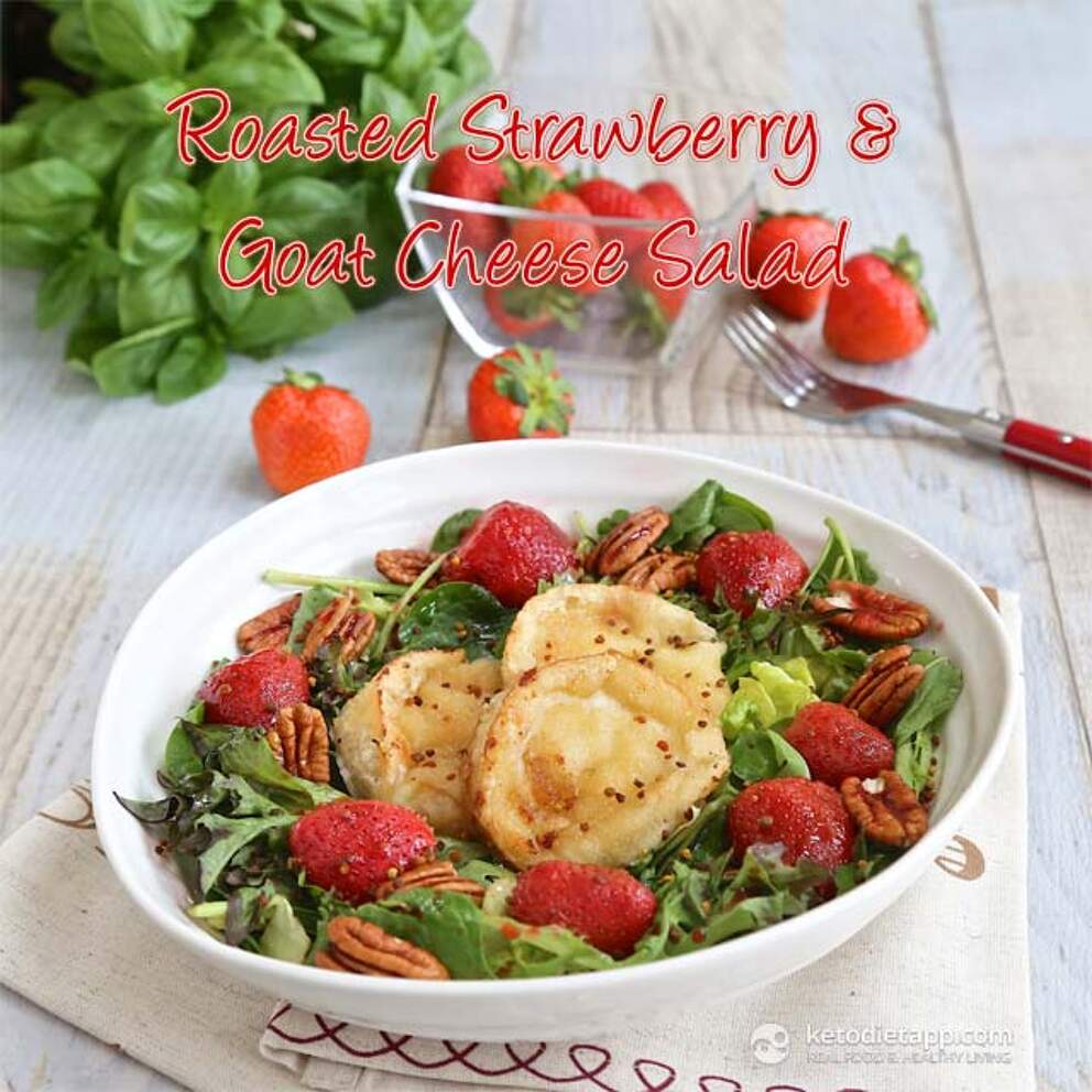 Low-Carb Roasted Strawberry & Goat Cheese Salad | KetoDiet Blog