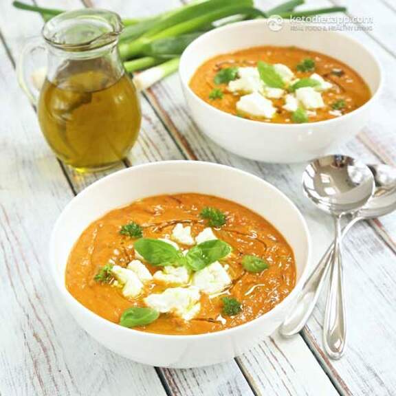 Creamy Low-Carb Red Gazpacho | KetoDiet Blog