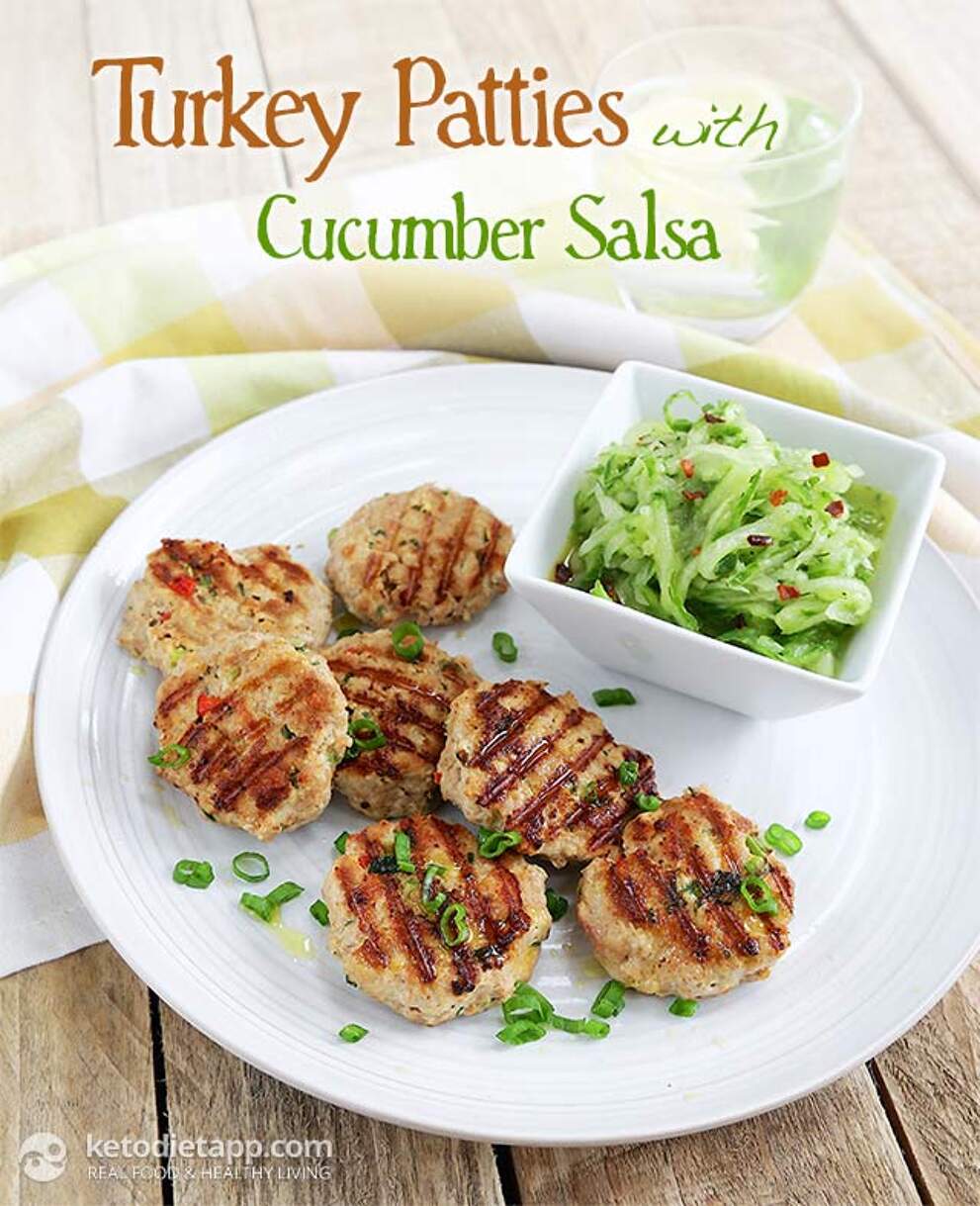 Low-Carb Turkey Patties with Cucumber Salsa | KetoDiet Blog
