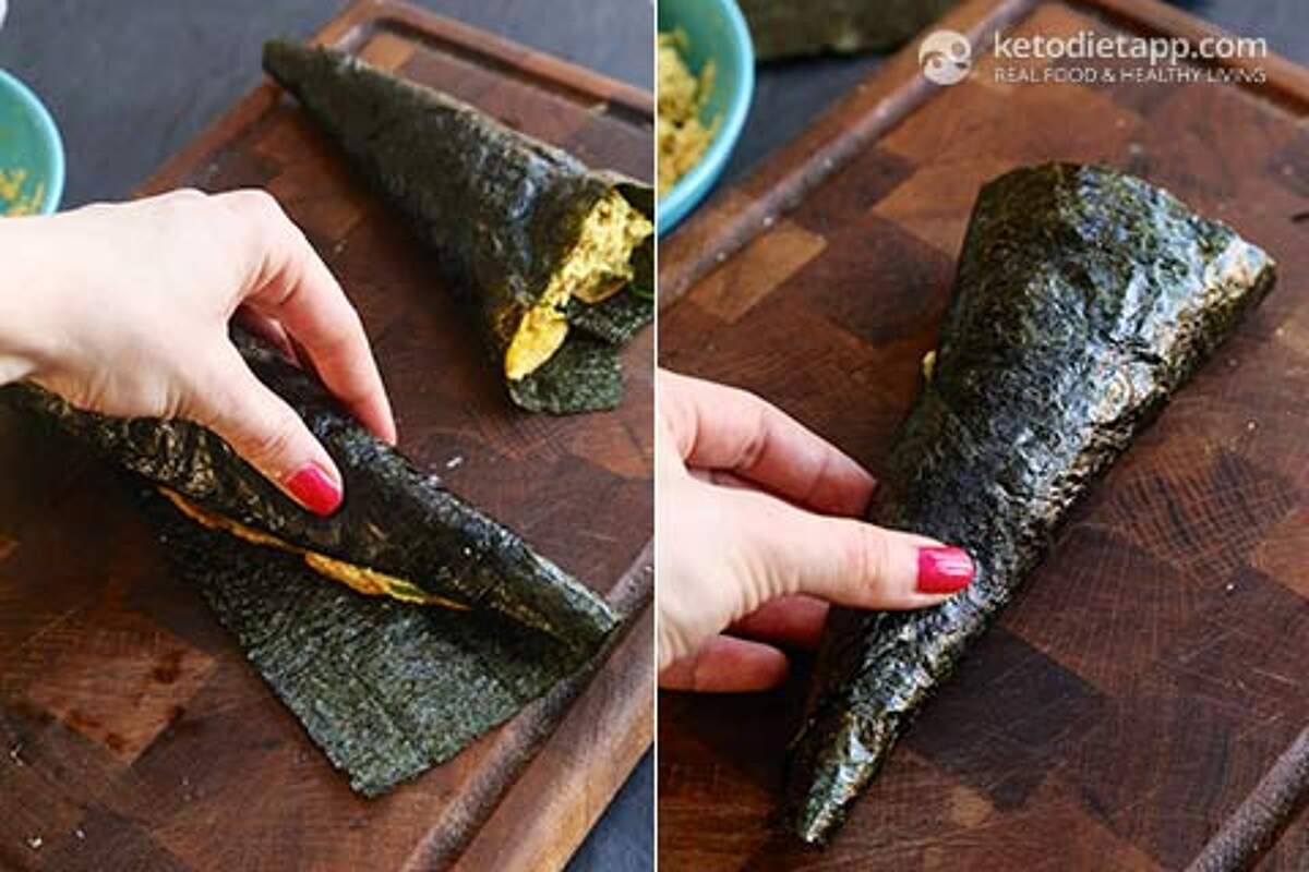 Keto Curried Chicken Sushi Hand Rolls | KetoDiet Blog