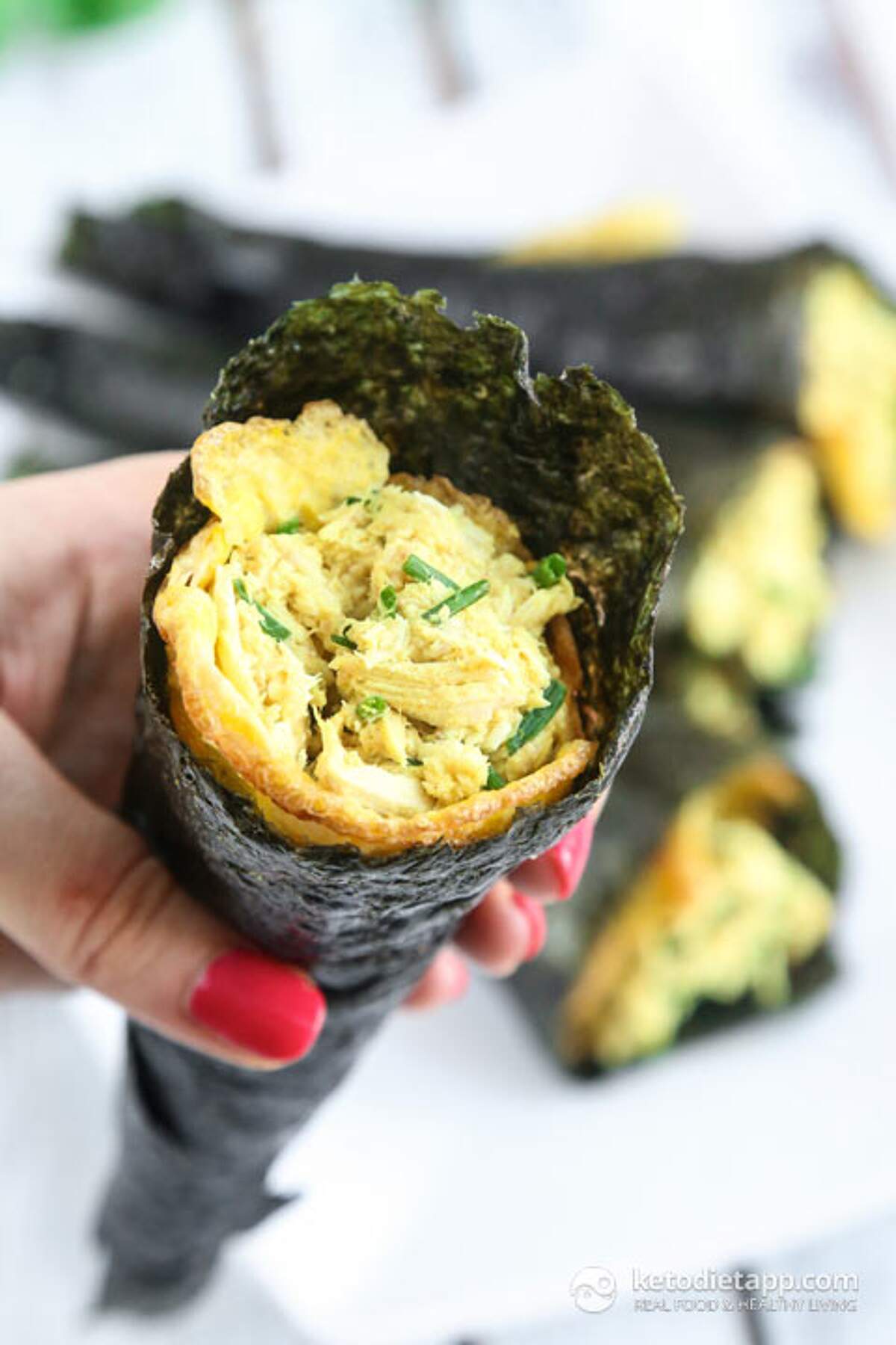 Keto Curried Chicken Sushi Hand Rolls | KetoDiet Blog