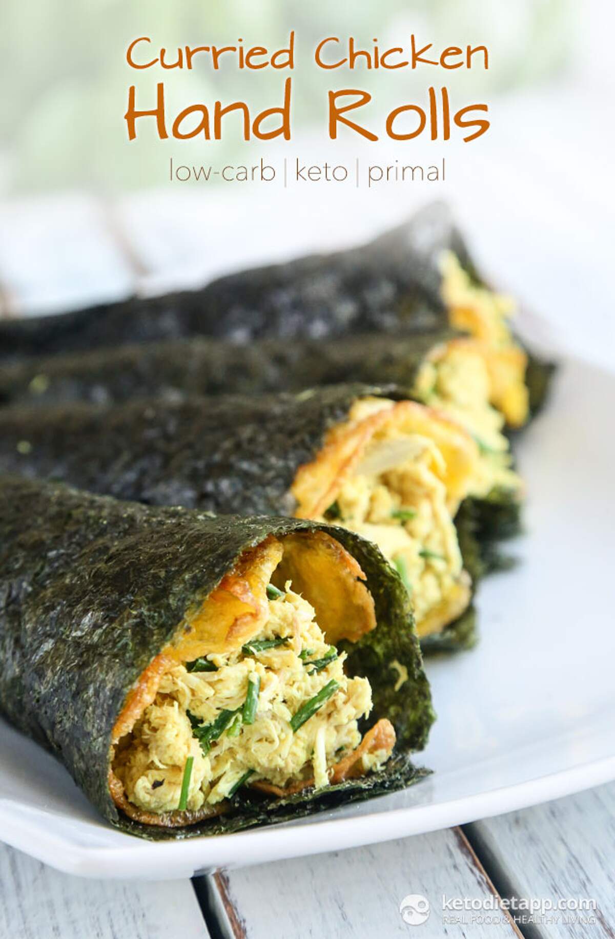 Keto Curried Chicken Sushi Hand Rolls | KetoDiet Blog