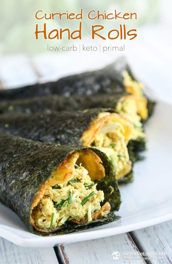 Keto Curried Chicken Sushi Hand Rolls | KetoDiet Blog