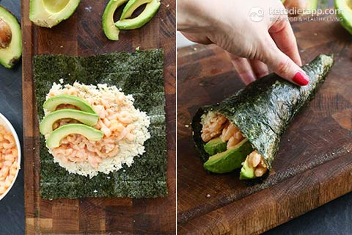 Low-Carb Spicy Prawn Hand Rolls | KetoDiet Blog