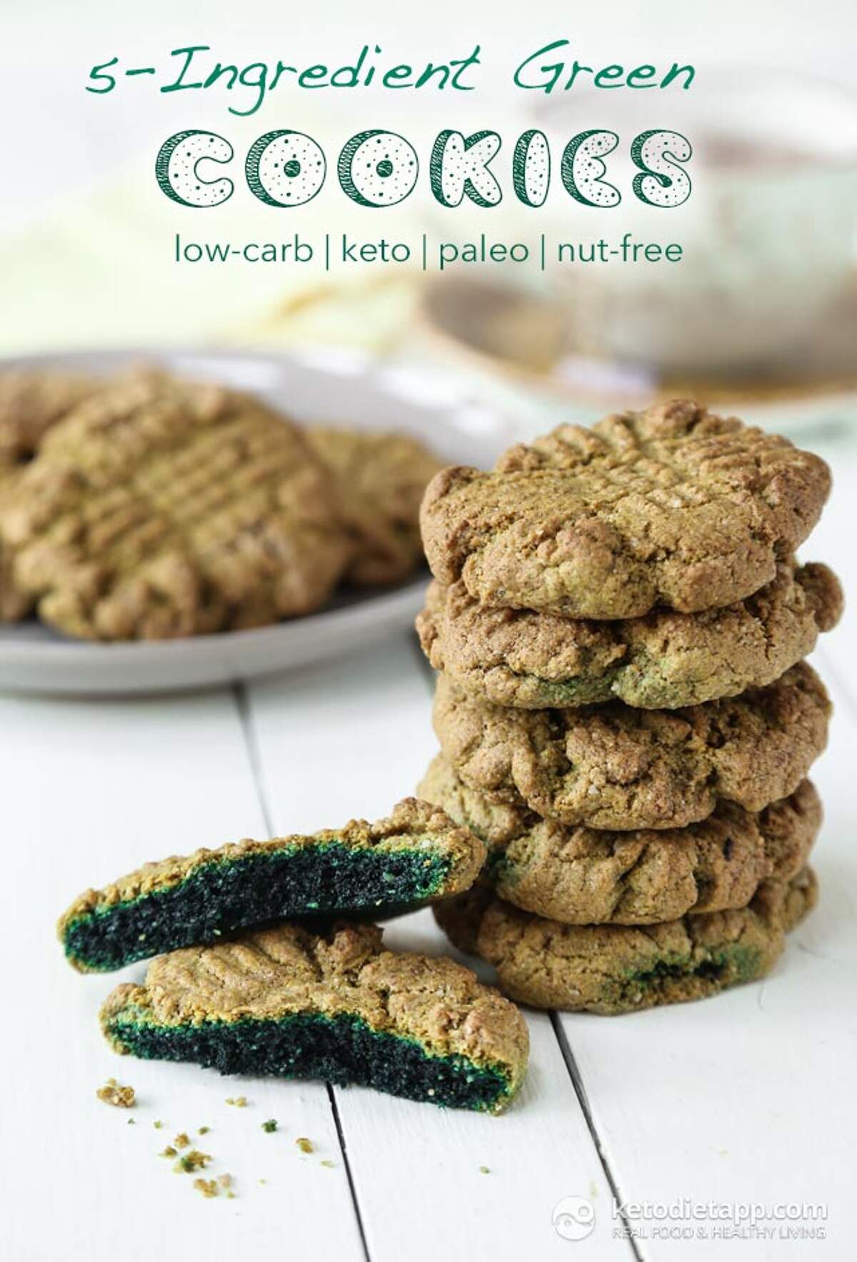 5 Ingredient Nut-Free Keto Green Cookies | KetoDiet Blog