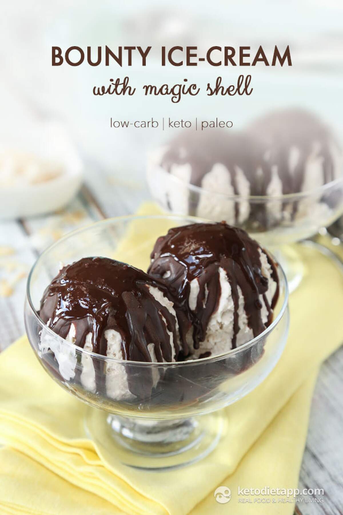 Keto Bounty Ice-Cream with Magic Shell | KetoDiet Blog