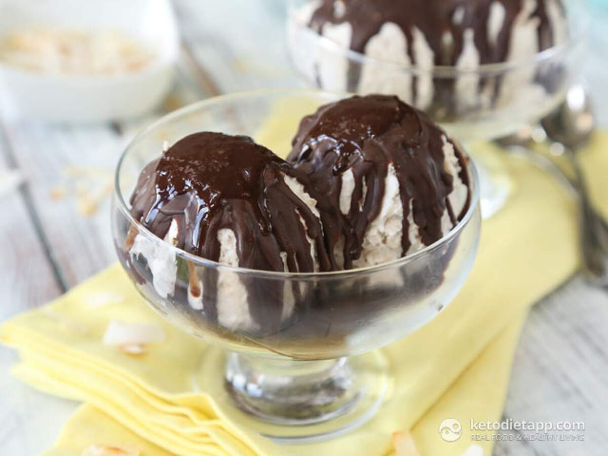 Keto Bounty Ice-Cream with Magic Shell | KetoDiet Blog