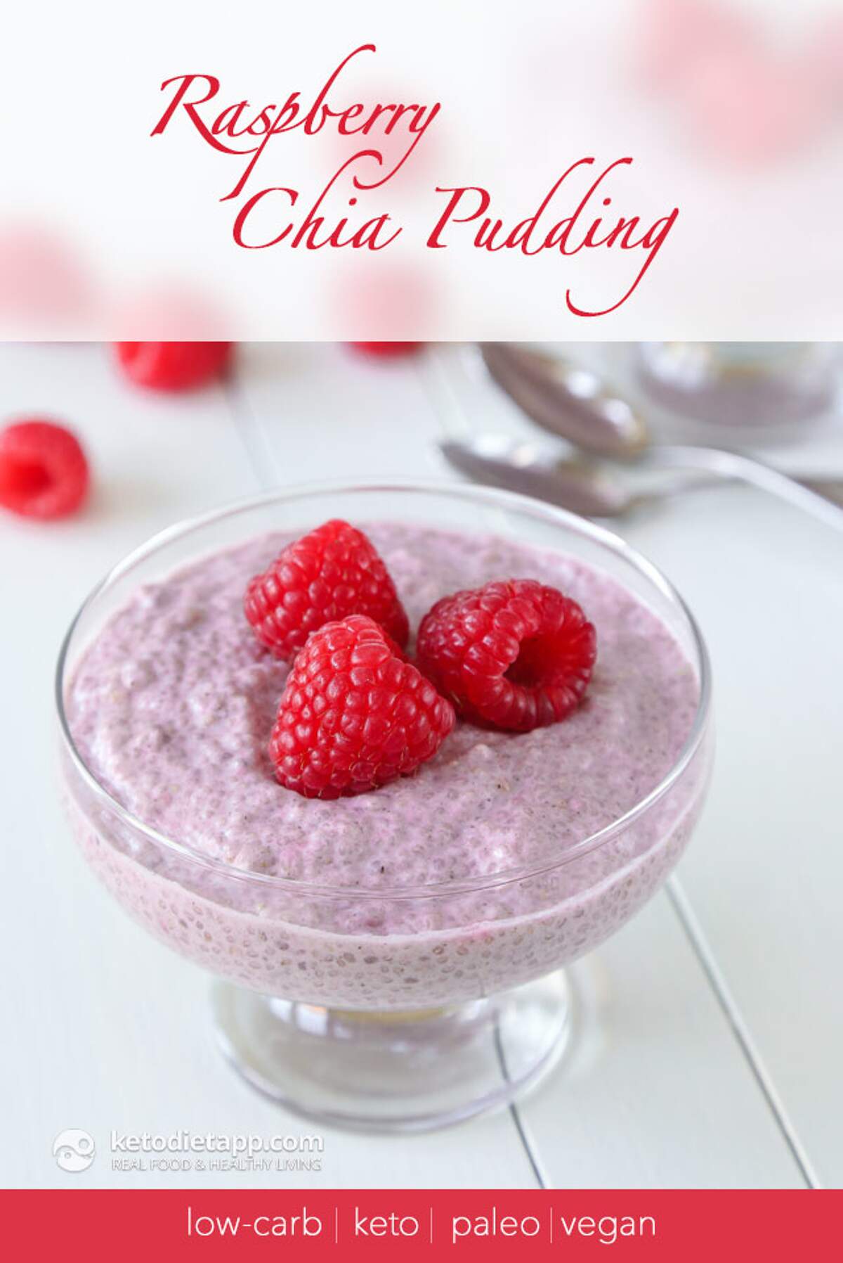Sweetener-Free Raspberry Chia Pudding | KetoDiet Blog