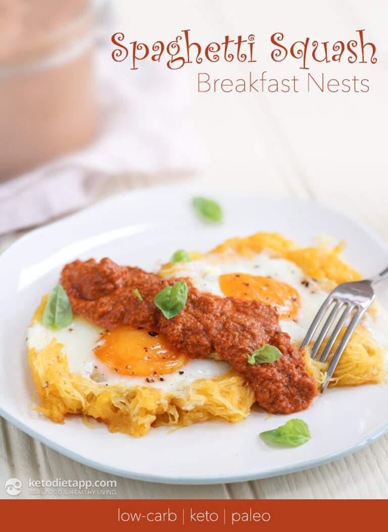 Low-Carb Spaghetti Squash Breakfast Nests | KetoDiet Blog