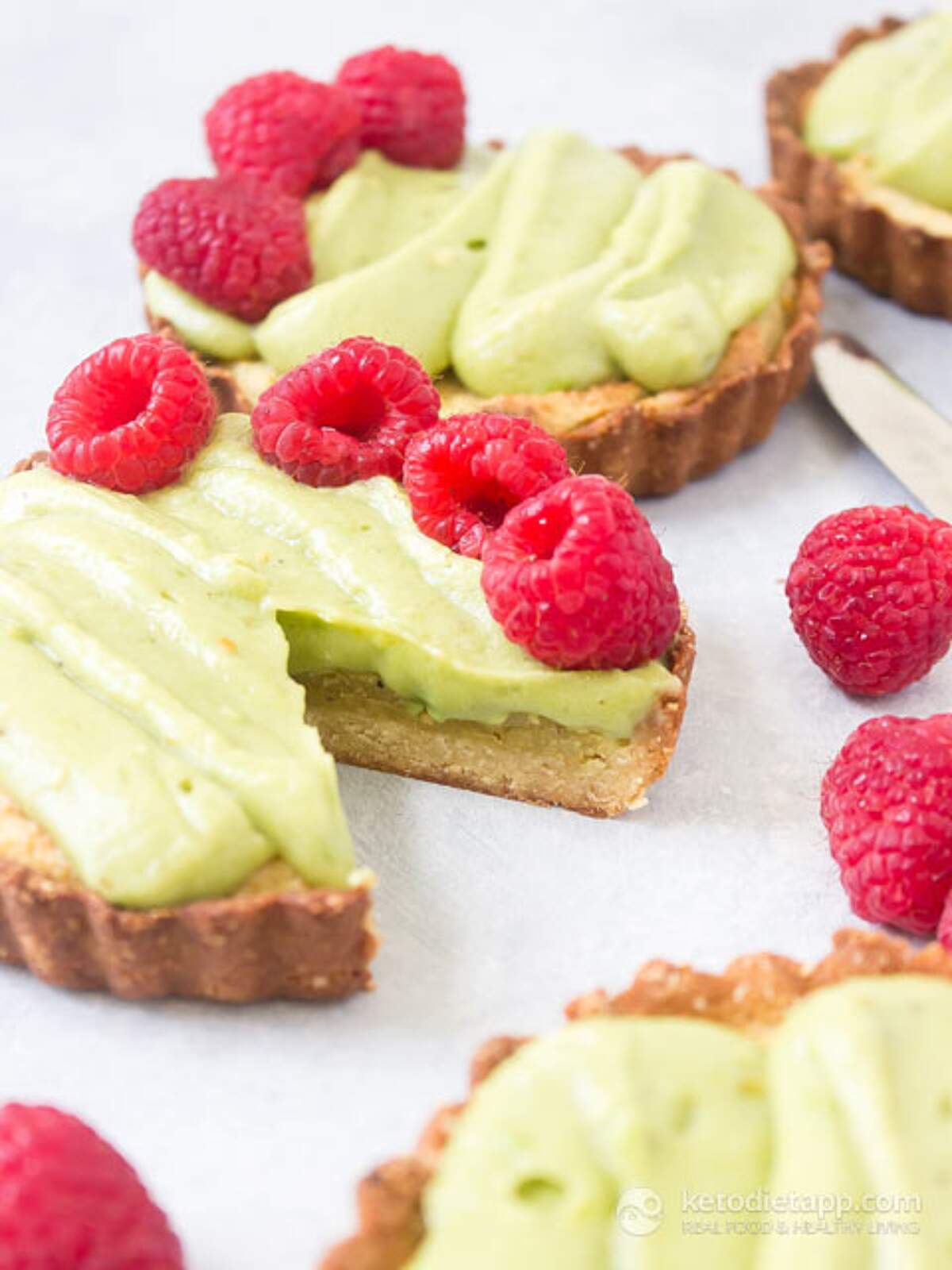 Low-Carb Raspberry & Pistachio Tarts | KetoDiet Blog