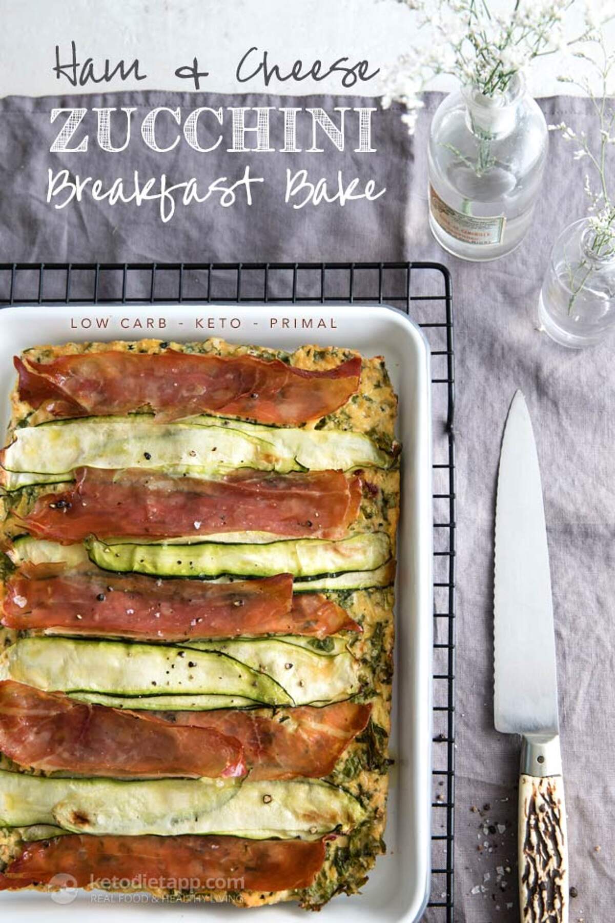 Keto Ham, Cheese & Zucchini Breakfast Bake | KetoDiet Blog