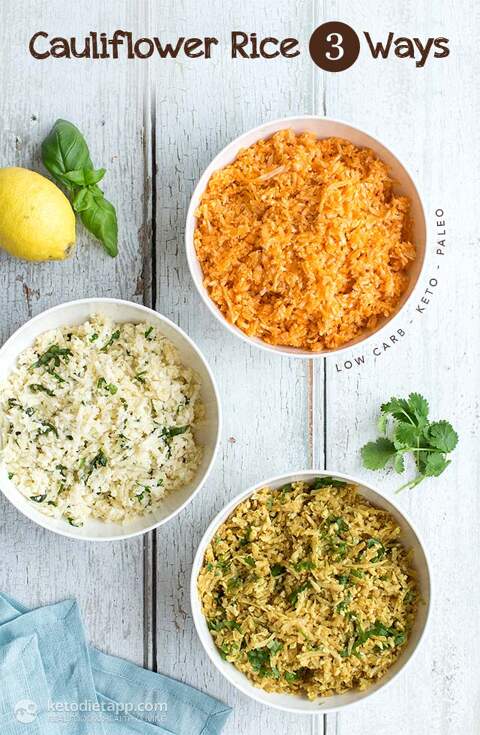 Low-Carb Cauliflower Rice 3 Ways | KetoDiet Blog