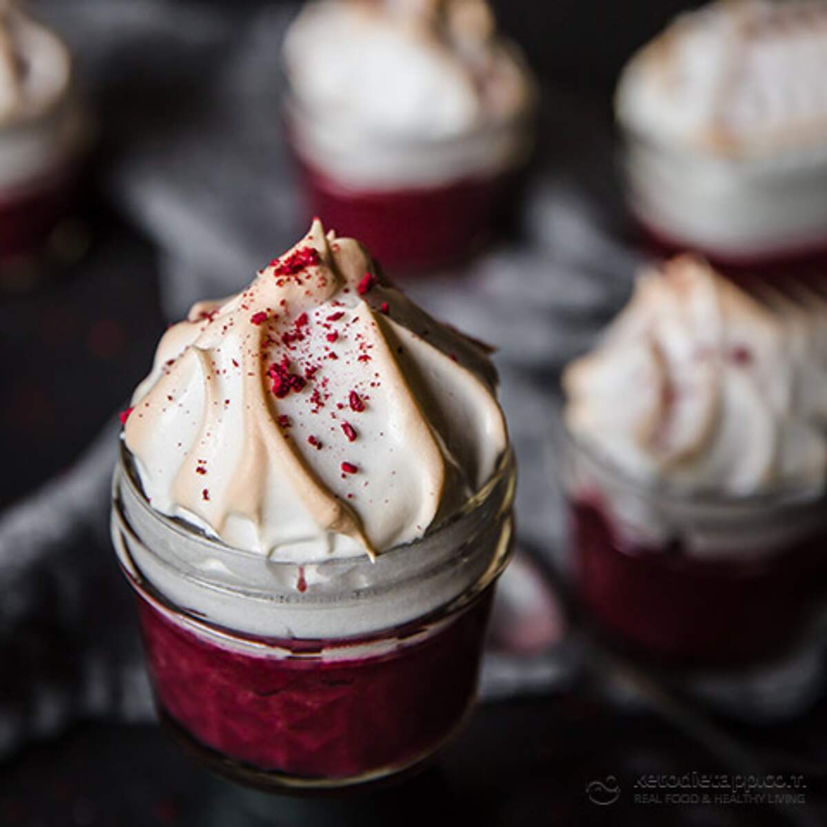 Keto Raspberry Meringue Pots | KetoDiet Blog