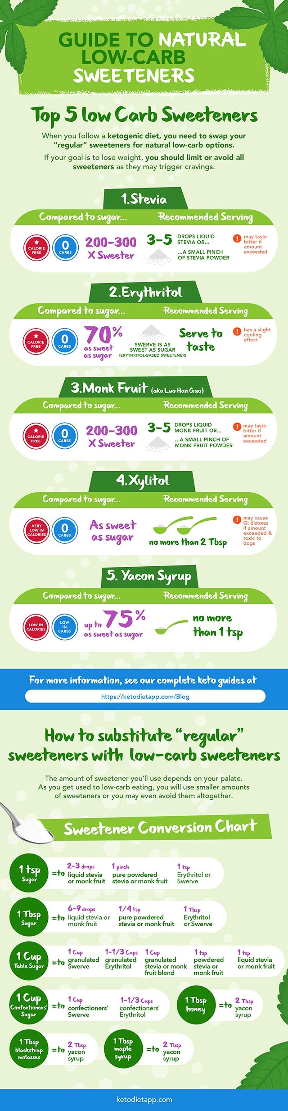 Top 6 Keto Sweeteners and Low-Carb Sweetener Conversion Chart ...