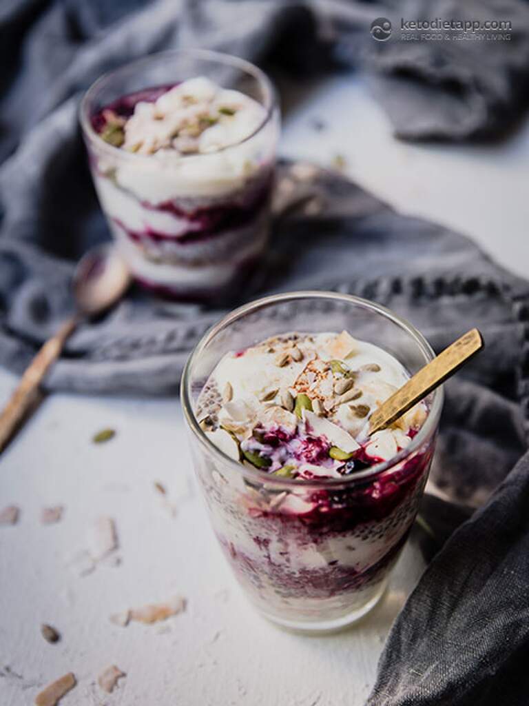 Low-Carb Chia Berry Yogurt Parfaits | KetoDiet Blog