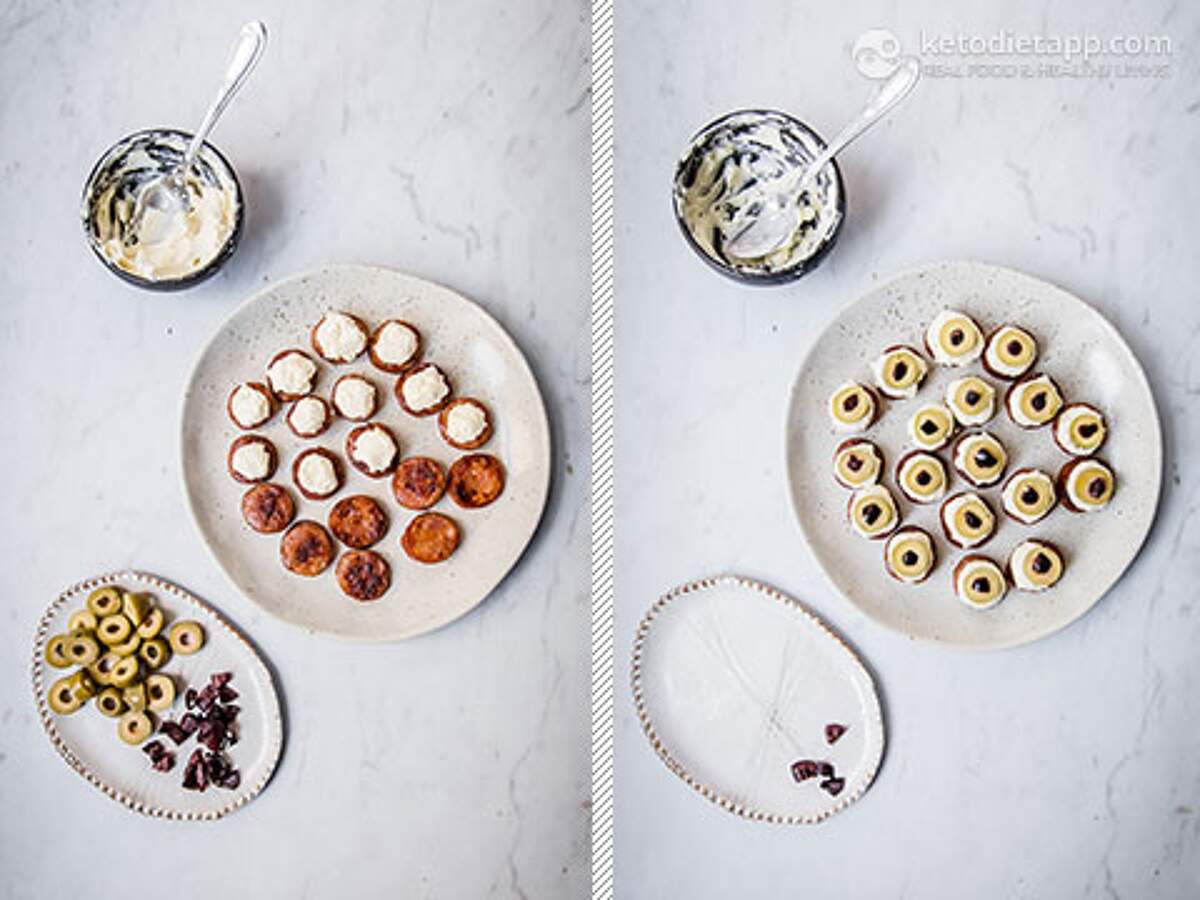 Spooky Halloween Chorizo Olive Eyeballs | KetoDiet Blog