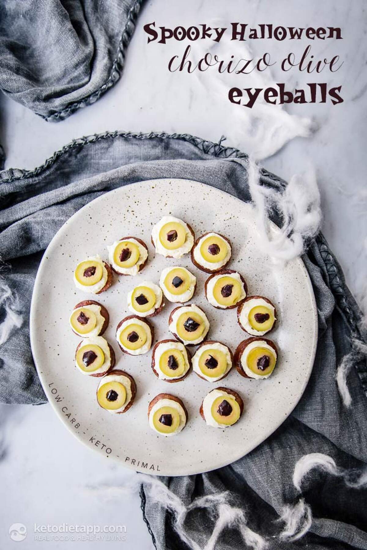 Spooky Halloween Chorizo Olive Eyeballs | KetoDiet Blog