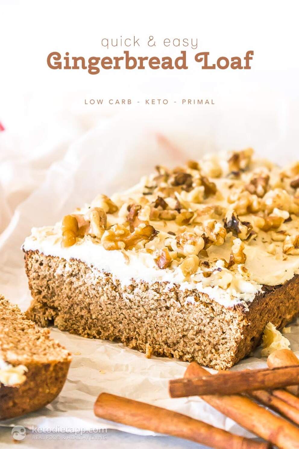 Low-Carb Gingerbread & Walnut Loaf | KetoDiet Blog