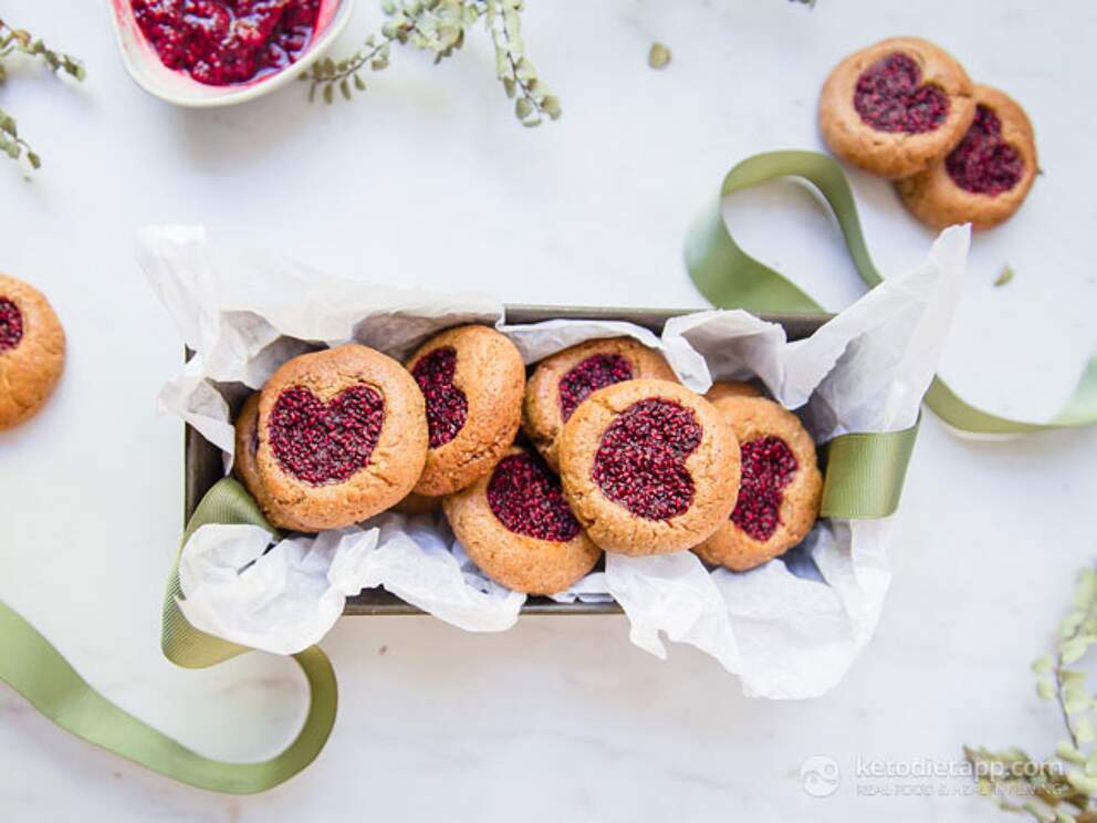 Low-Carb Heart Thumbprint Cookies | KetoDiet Blog