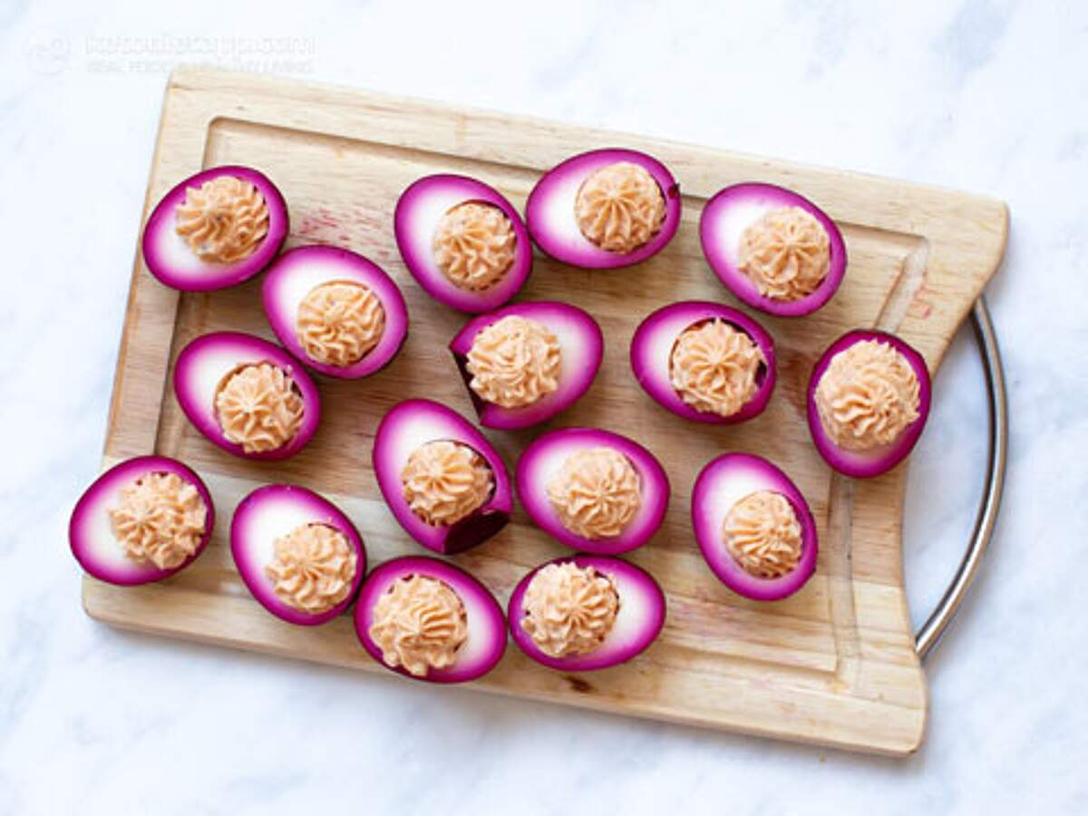 Pink Pickled Deviled Eggs | KetoDiet Blog