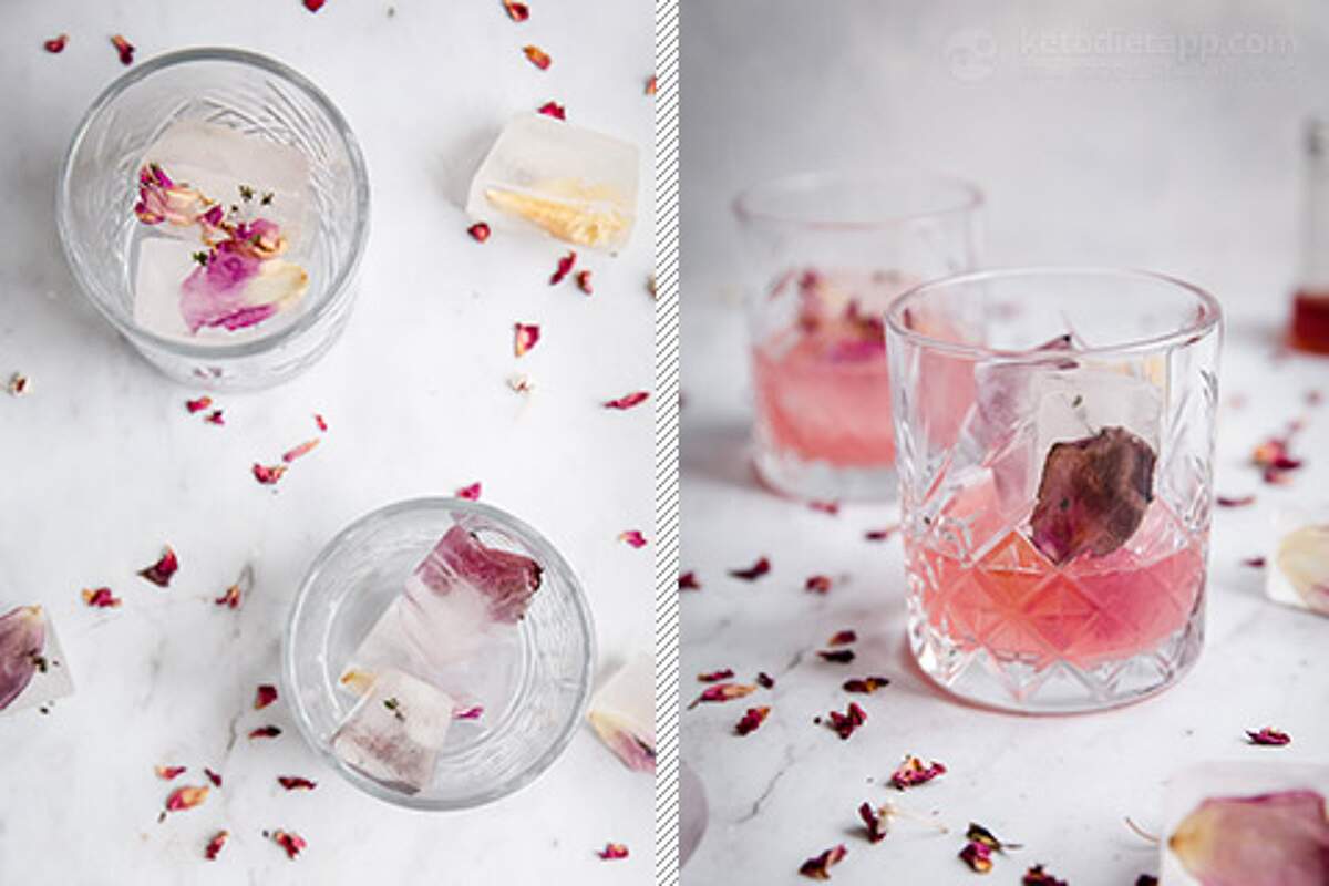 Low-Carb Pink Rose Cocktail | KetoDiet Blog