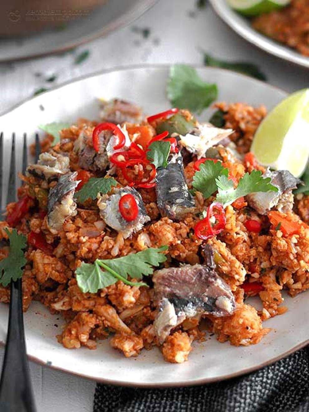 Low-Carb Spiced Cauli-Rice with Sardines | KetoDiet Blog