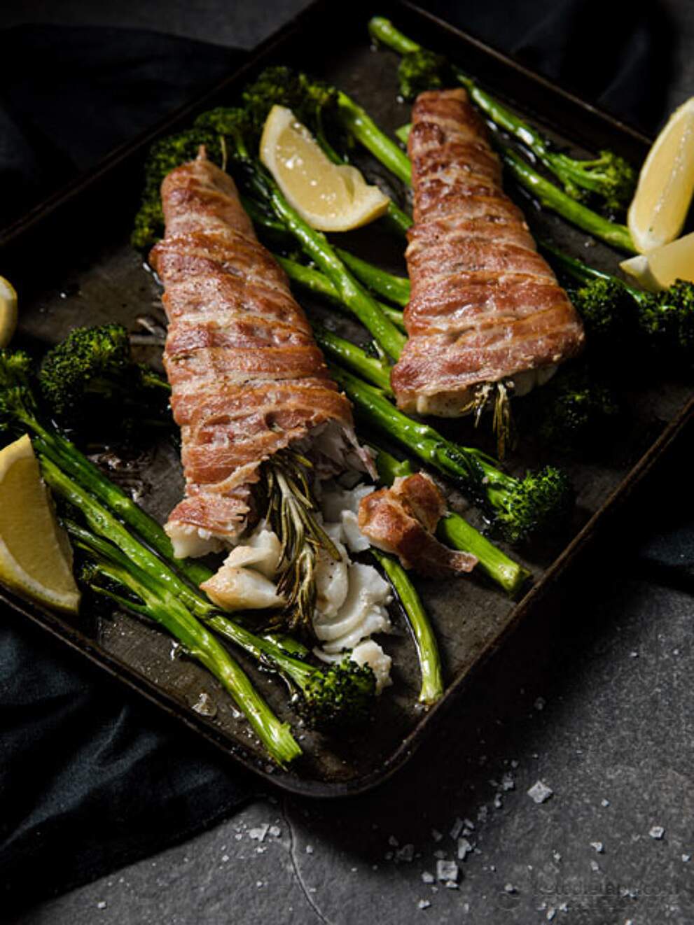 Low-Carb Bacon Wrapped Cod Tray Bake | KetoDiet Blog
