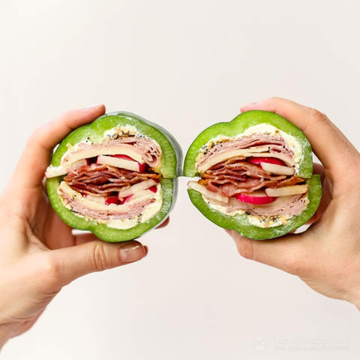 Bell Pepper Sandwich with Bacon, Ham & Cheese | KetoDiet Blog