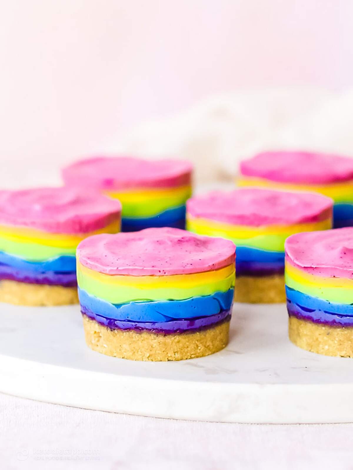 No Bake Keto Rainbow Cheesecake | KetoDiet Blog