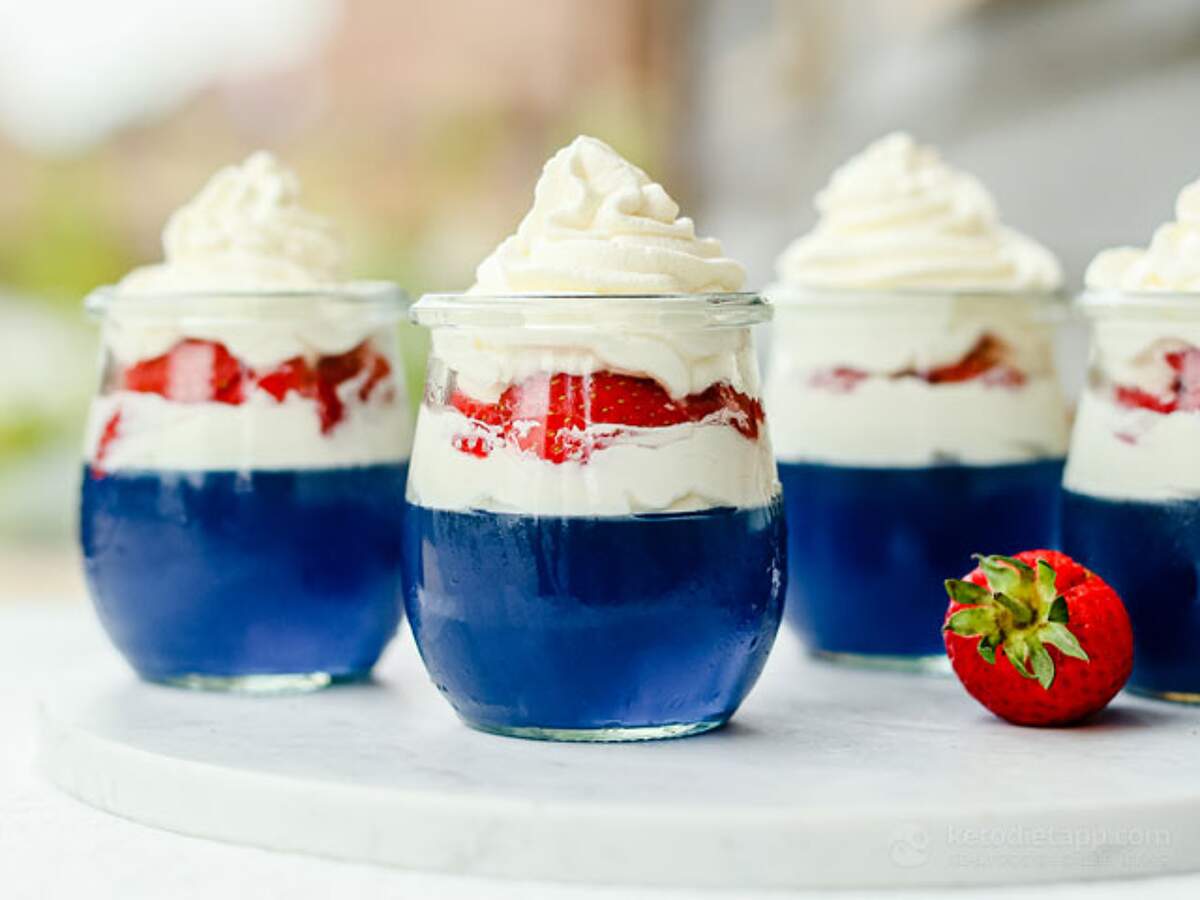 Keto Red, White & Blue Jello Jars | KetoDiet Blog