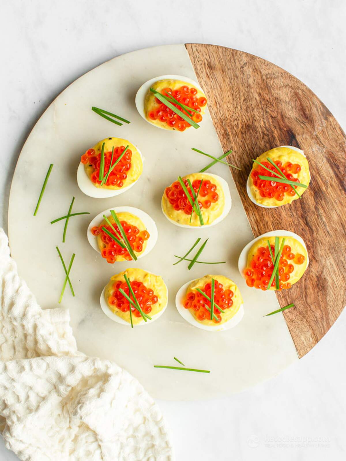 Salmon Caviar Deviled Eggs | KetoDiet Blog