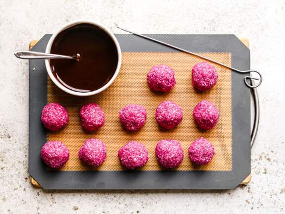 Keto Chocolate Covered Pink Truffles | KetoDiet Blog