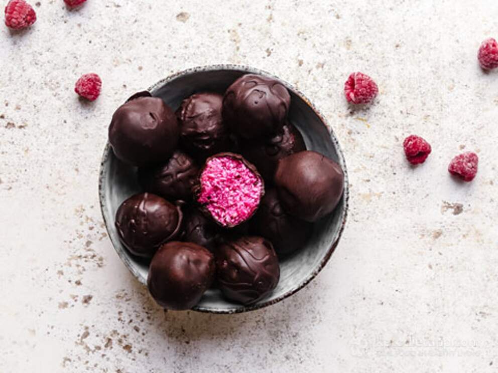 Keto Chocolate Covered Pink Truffles | KetoDiet Blog
