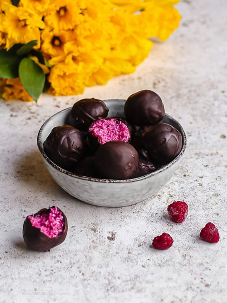 Keto Chocolate Covered Pink Truffles | KetoDiet Blog