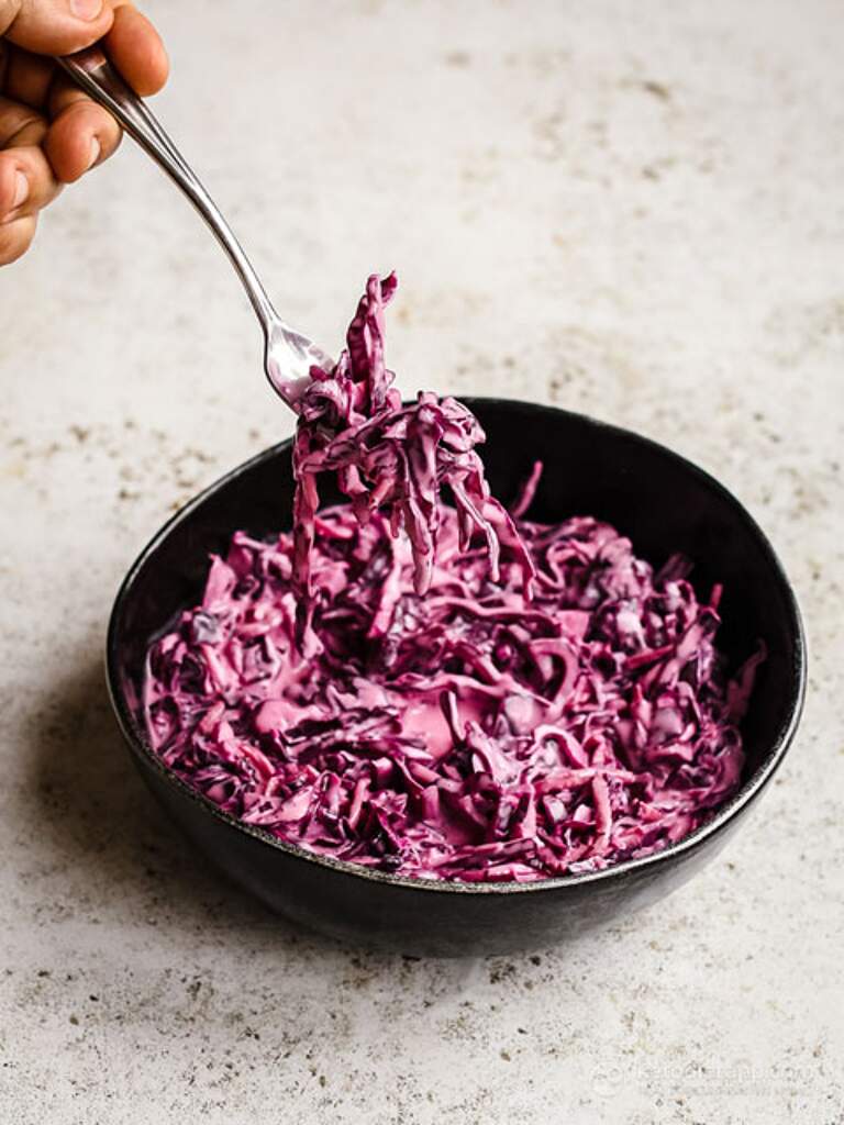 Creamy Red Cabbage Coleslaw | KetoDiet Blog