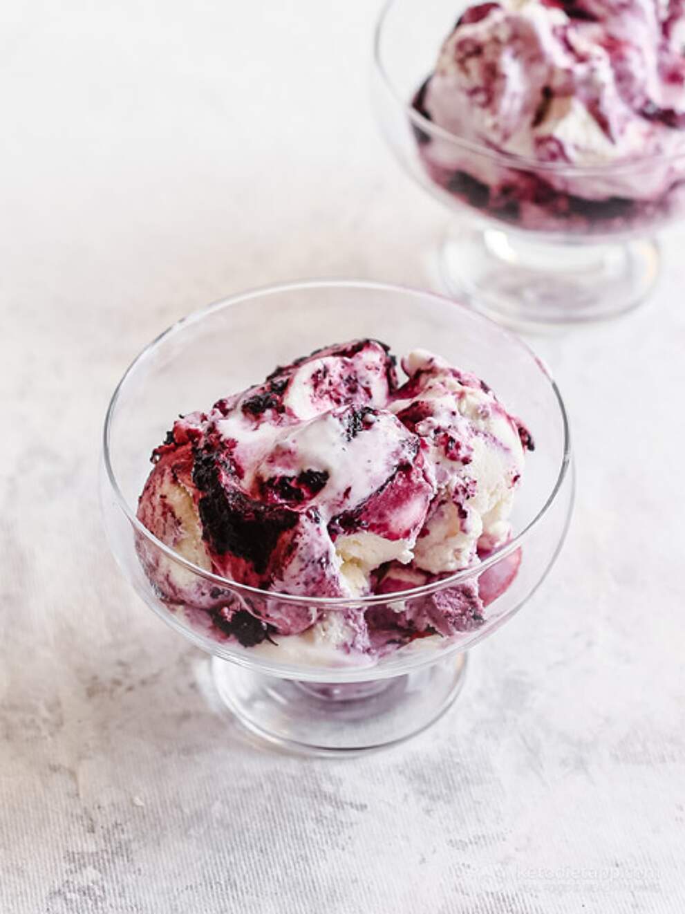 Keto Blueberry Swirl Frozen Yogurt | KetoDiet Blog