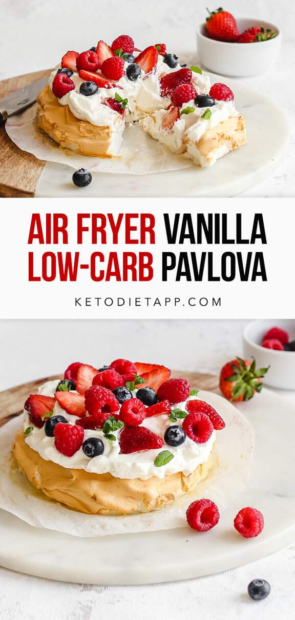 Air Fryer Keto Vanilla Berry Pavlova | KetoDiet Blog