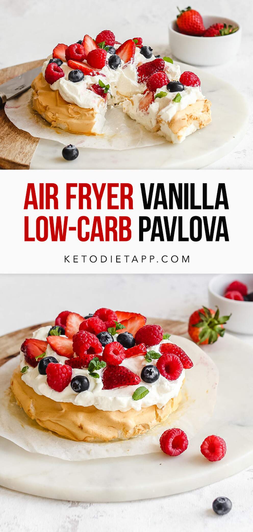 Air Fryer Keto Vanilla Berry Pavlova | KetoDiet Blog